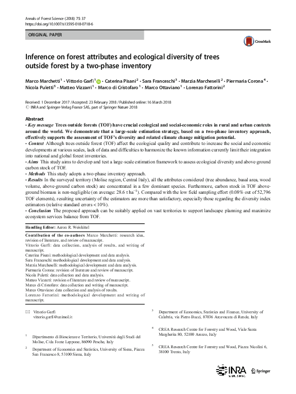 (PDF) Inference on forest attributes and ecological diversity of trees ...