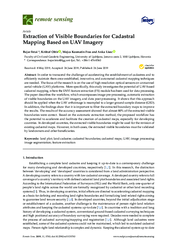 Pdf Extraction Of Visible Boundaries For Cadastral Mapping Based On