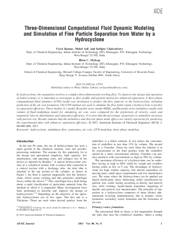 Pdf Retracted Three Dimensional Computational Fluid Dynamic Modeling And Simulation Of Fine 