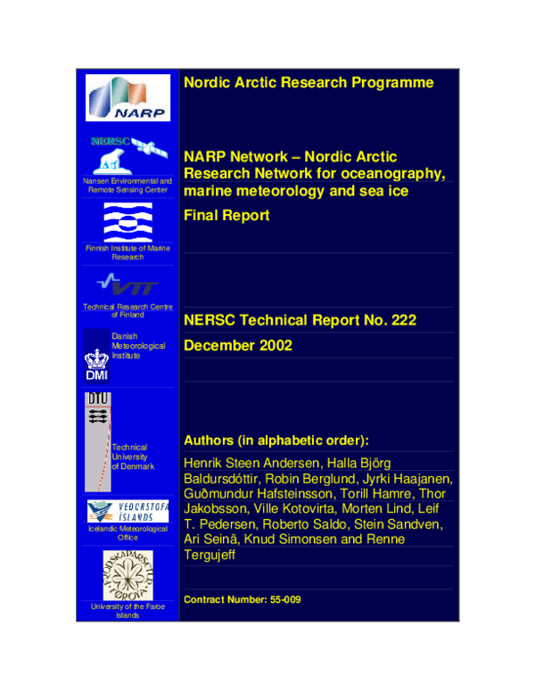 (PDF) NARP Network - Nordic Arctic Research Network for oceanography ...
