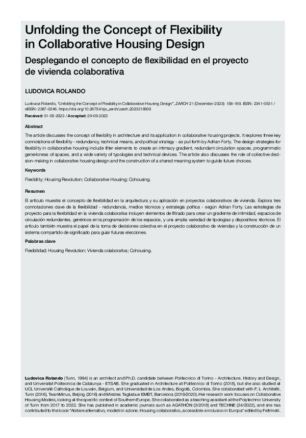(PDF) Unfolding the Concept of Flexibility in Collaborative Housing ...