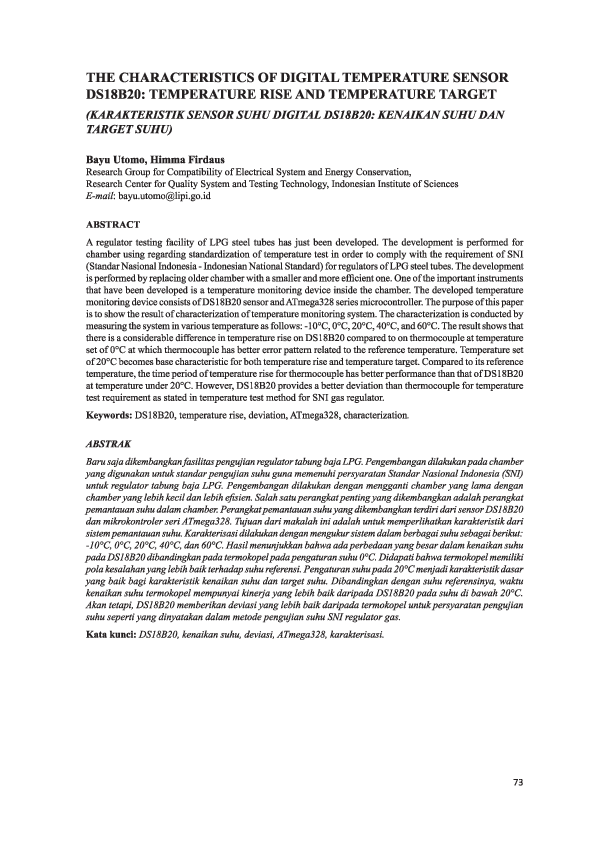 (PDF) The Characteristics of Digital Temperature Sensor Ds18b20 ...