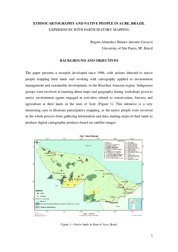 (PDF) ETHNOCARTOGRAPHY AND NATIVE PEOPLE IN ACRE, BRAZIL EXPERIENCES ...