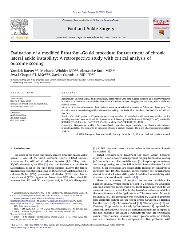 (PDF) Evaluation of a modified Broström–Gould procedure for treatment ...