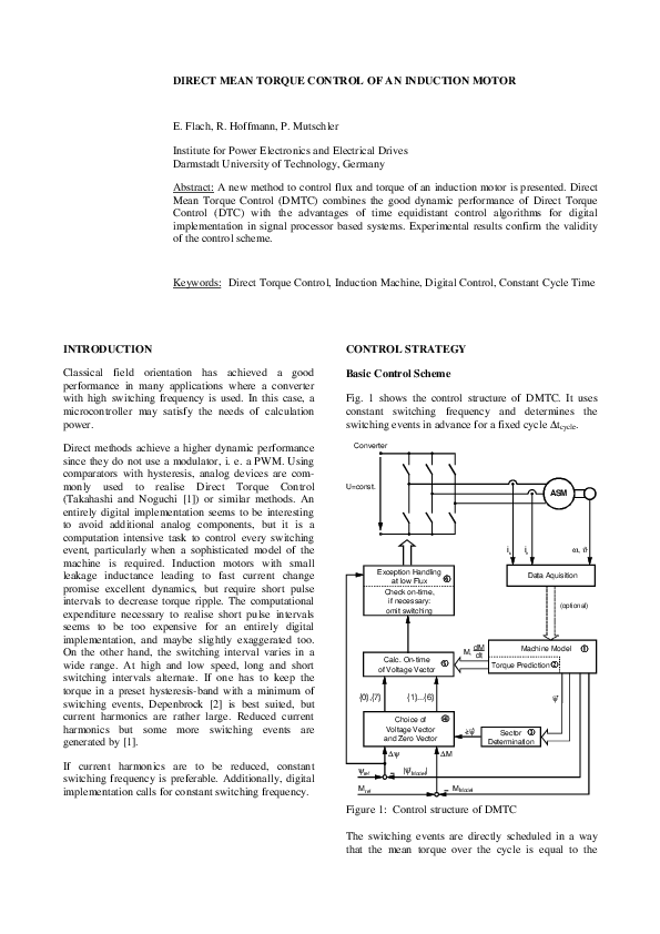 (PDF) Direct mean torque control of an induction motor | Erich Flach - Academia.edu