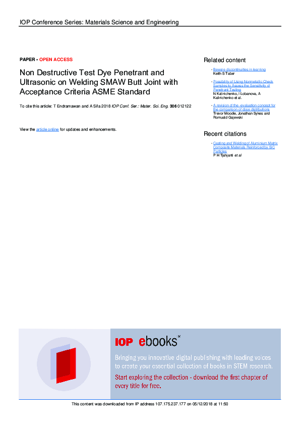 (PDF) Non Destructive Test Dye Penetrant and Ultrasonic on Welding SMAW ...