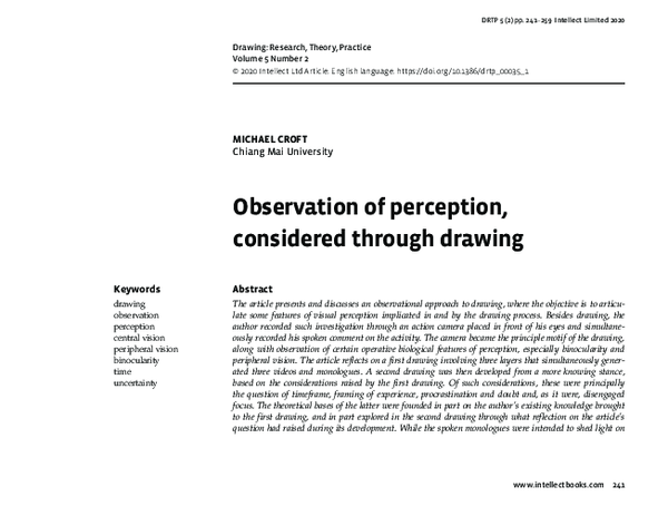 (PDF) Observation of perception, considered through drawing