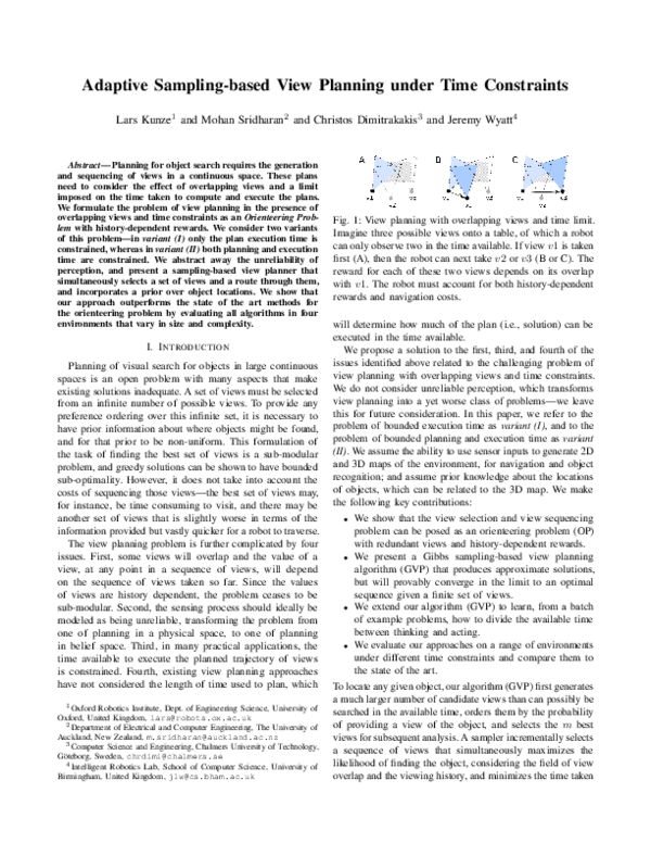 (PDF) Adaptive sampling-based view planning under time constraints