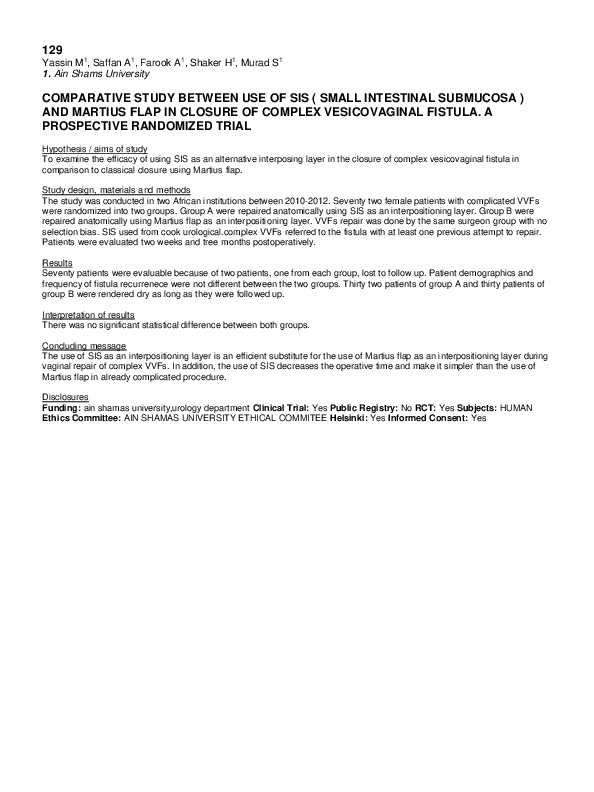 (PDF) Comparative study between use of SIS ( small intestinal submucosa ...