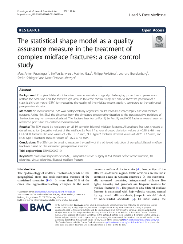 (PDF) The statistical shape model as a quality assurance measure in the ...