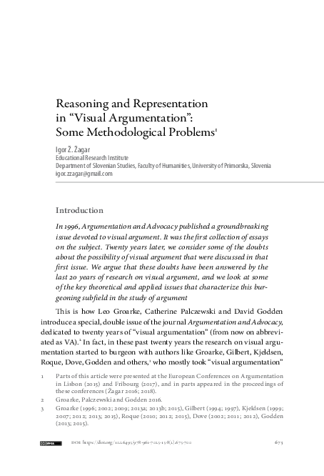 (PDF) Reasoning and Representation in “Visual Argumentation”: Some ...