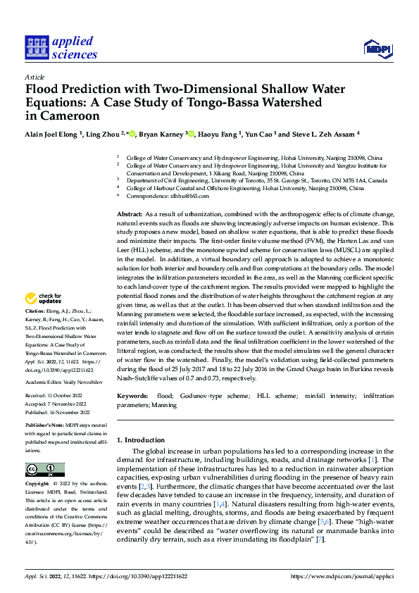 (PDF) Flood Prediction with Two-Dimensional Shallow Water Equations: A ...