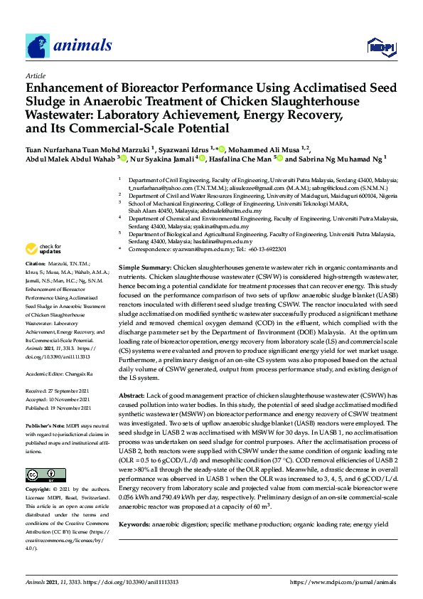 Pdf Enhancement Of Bioreactor Performance Using Acclimatised Seed