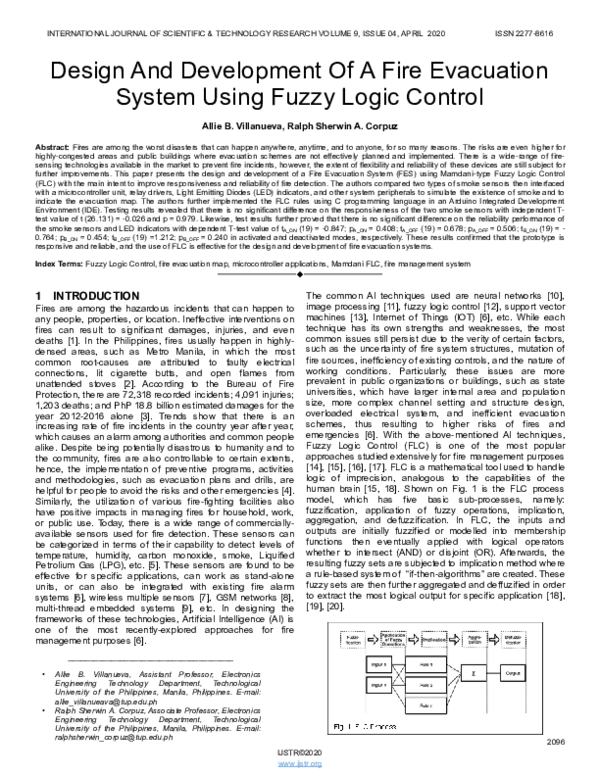 (PDF) Design And Development Of A Fire Evacuation System Using Fuzzy Logic Control