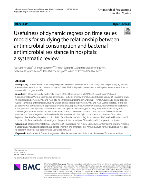 (PDF) Usefulness of dynamic regression time series models for studying ...