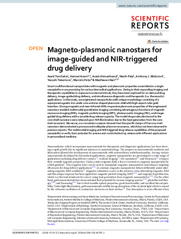 (PDF) Magneto-plasmonic nanostars for image-guided and NIR-triggered ...