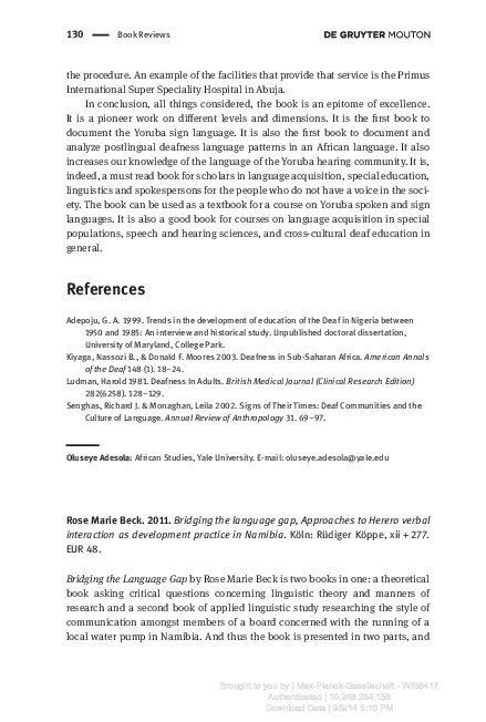 (PDF) [Review of the book Bridging the language gap, Approaches to ...