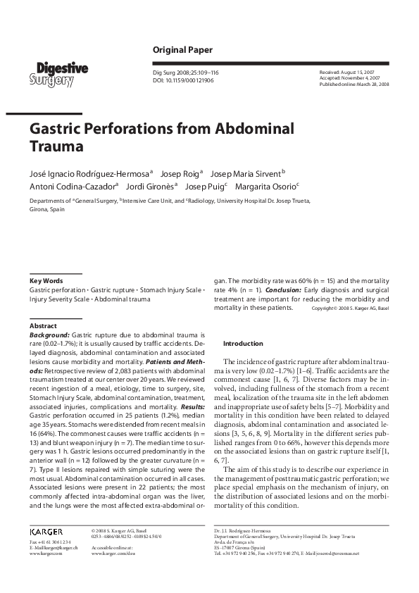 (PDF) Gastric Perforations from Abdominal Trauma | Margarita Zapata ...