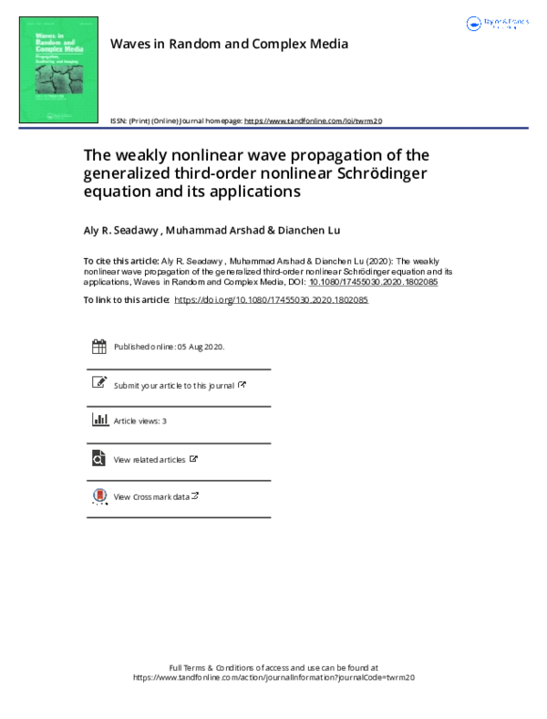 (PDF) The weakly nonlinear wave propagation of the generalized third ...