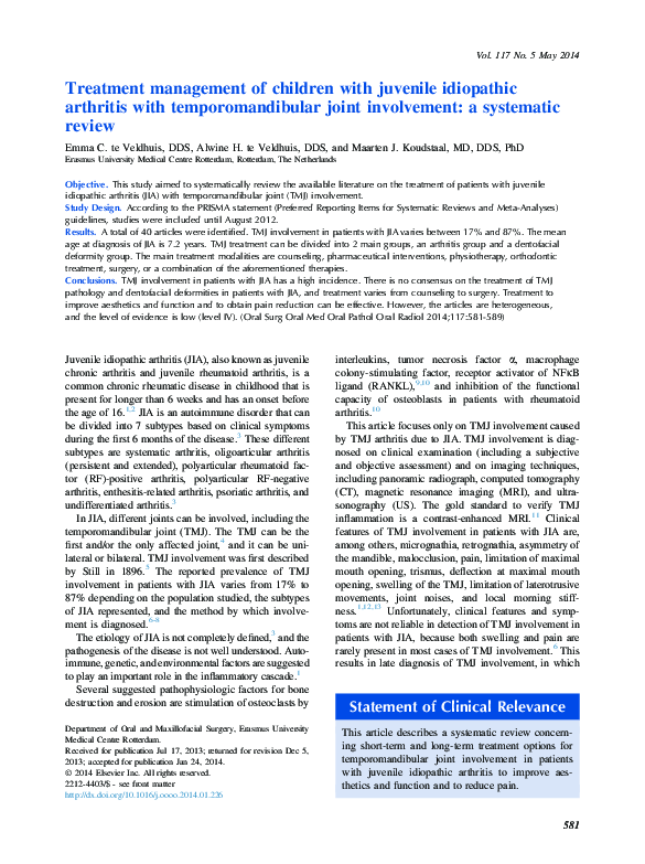(PDF) Treatment management of children with juvenile idiopathic ...