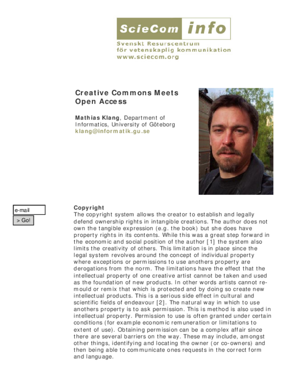(PDF) Creative Commons Meets Open Access