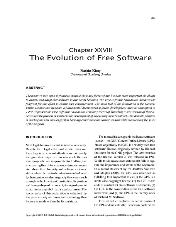 (PDF) The Evolution of Free Software