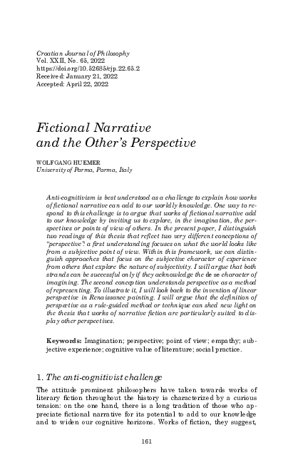 (PDF) Fictional Narrative and the Other’s Perspective