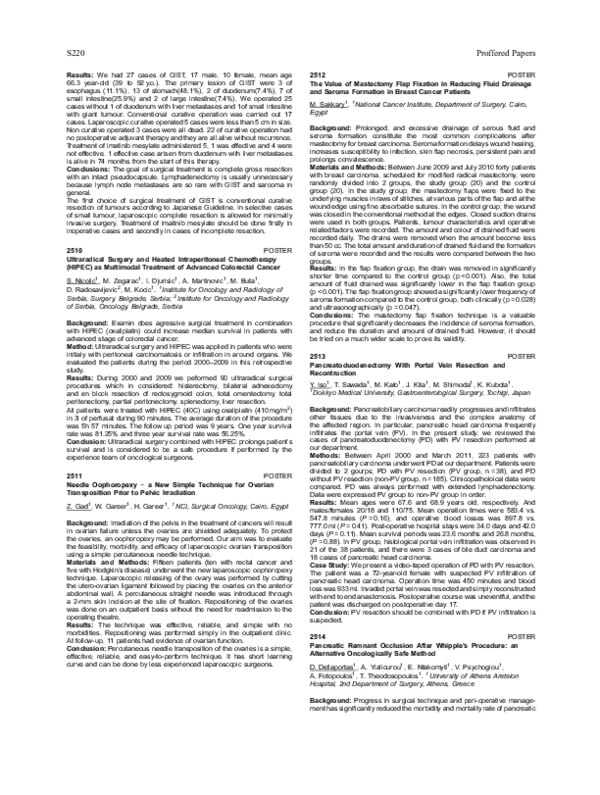 (PDF) 2510 POSTER Ultraradical Surgery and Heated Intraperitoneal ...