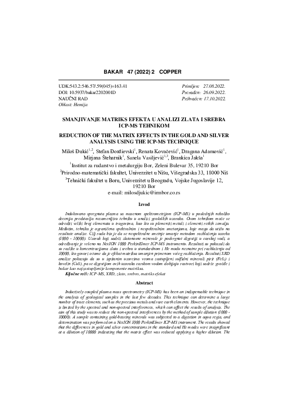 (PDF) Reduction of the matrix effects in the gold and silver analysis ...