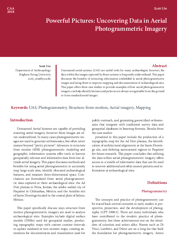 (PDF) Powerful Pictures: Uncovering Data in Aerial Photogrammetric Imagery