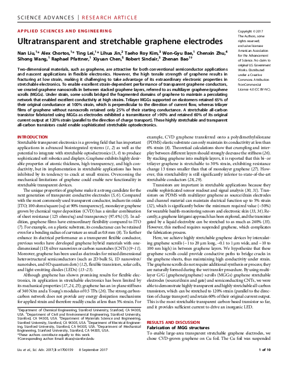 (PDF) Stretchable Transparent Graphene Electrodes