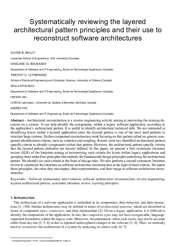(PDF) Systematically reviewing the layered architectural pattern principles and their use to ...