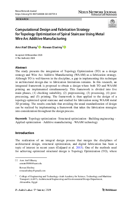 (PDF) Computational Design and Fabrication Strategy for Topology Optimization of Spiral ...