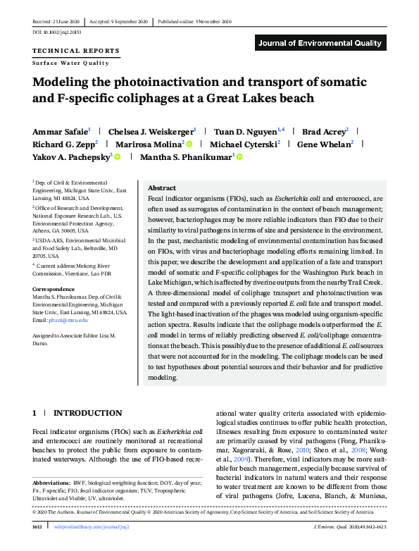 (PDF) Modeling the photoinactivation and transport of somatic and F ...
