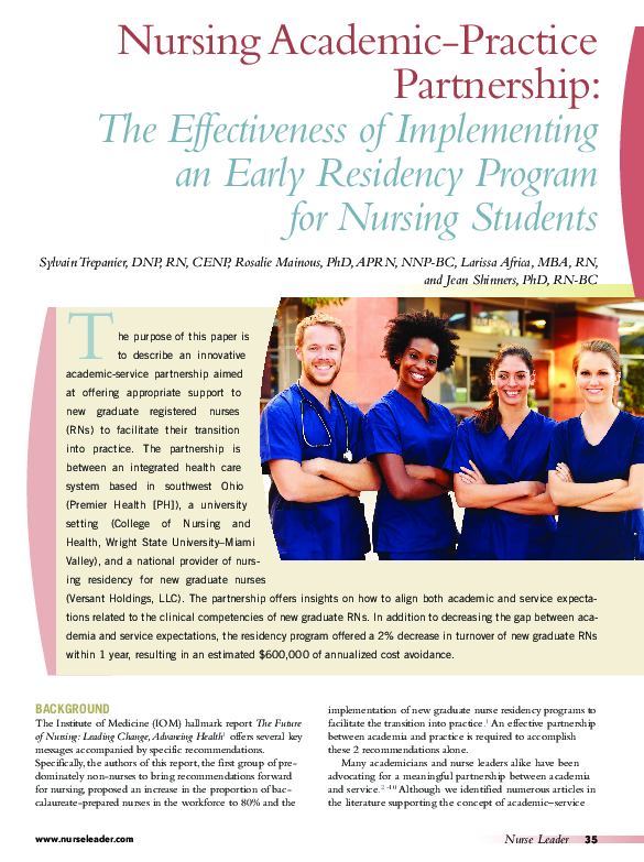 (PDF) Nursing Academic–Practice Partnership: The Effectiveness of ...