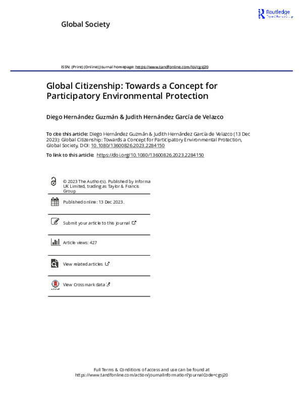 (PDF) Global Citizenship: Towards a Concept for Participatory ...
