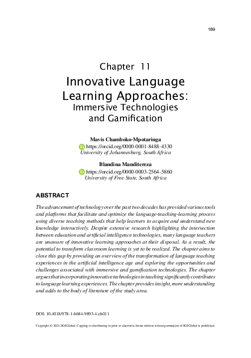 (PDF) Innovative Language Learning Approaches