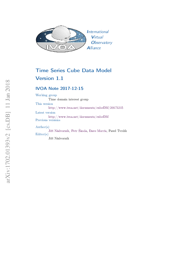 (PDF) Time Series Cube Data Model