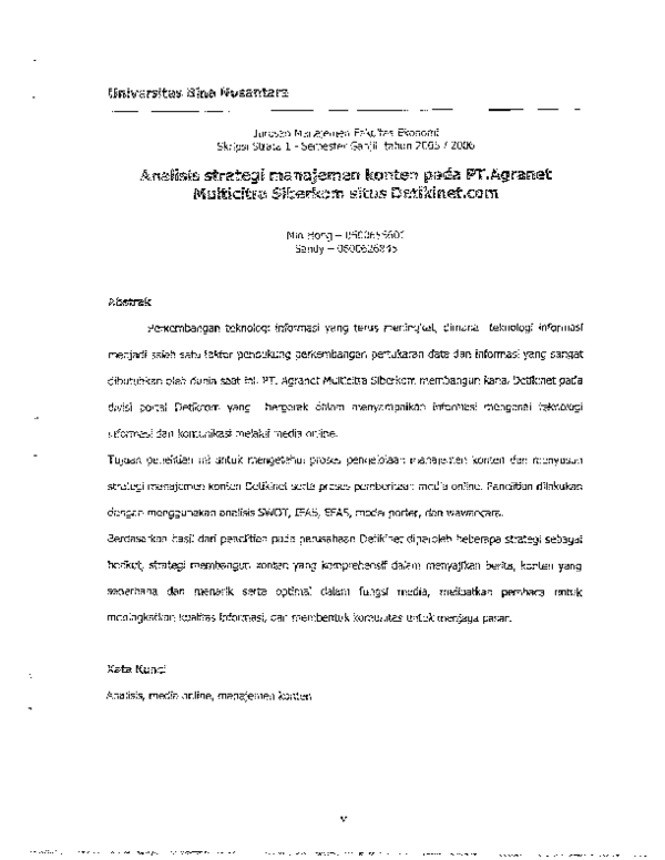 (PDF) Analisis Strategi Manajemen Konten Pada Pt. Agranet Multicitra ...
