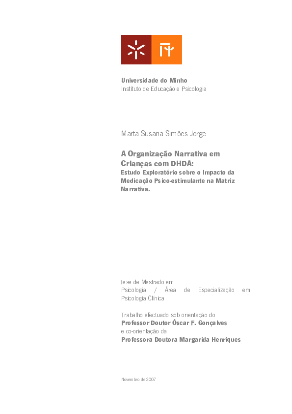(PDF) A organização narrativa em crianças com DHDA : estudo ...
