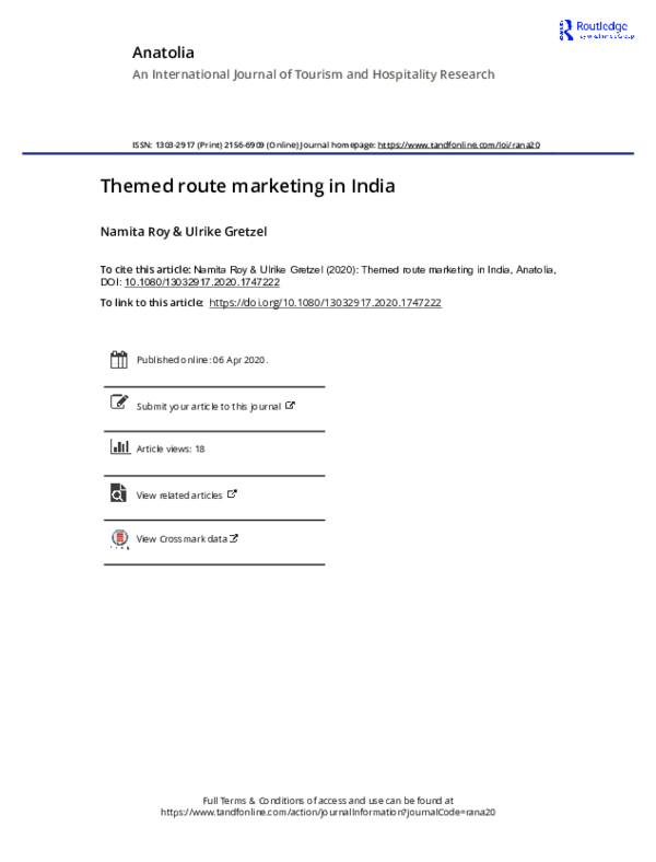 (PDF) Themed route marketing in India