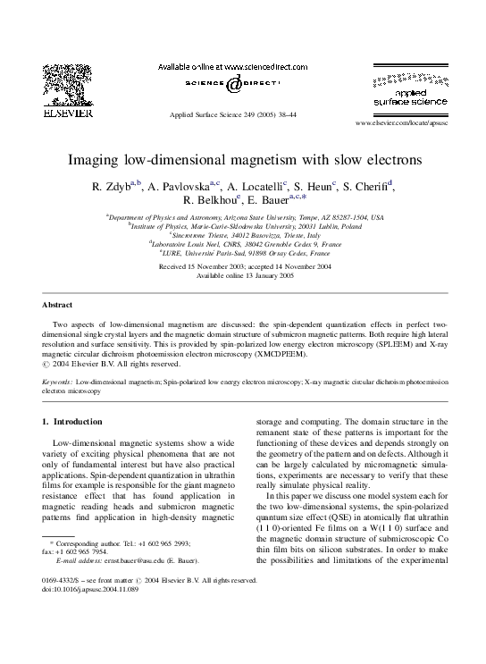 (PDF) Imaging low-dimensional magnetism with slow electrons