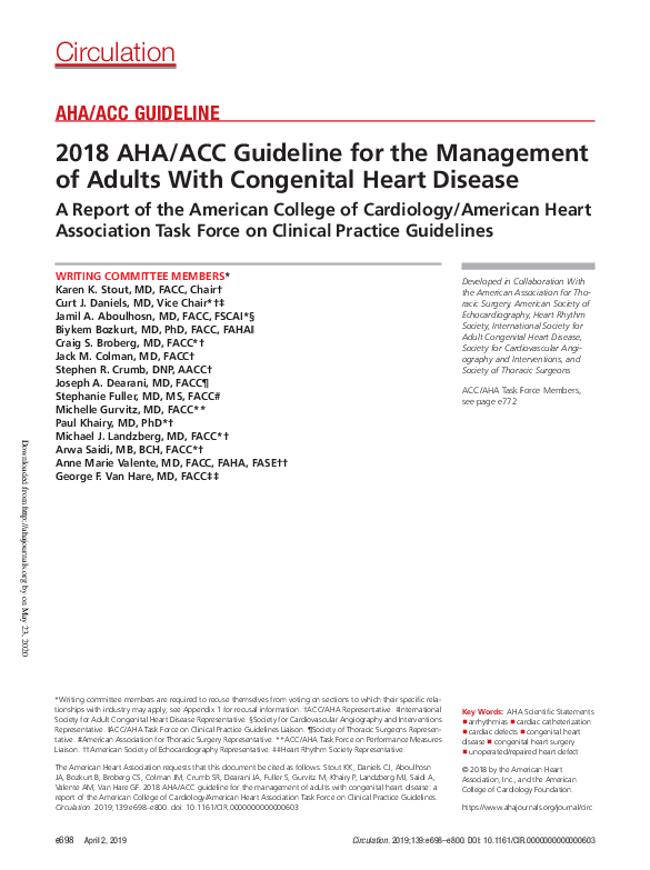 (PDF) 2018 AHA/ACC Guideline for the Management of Adults With ...