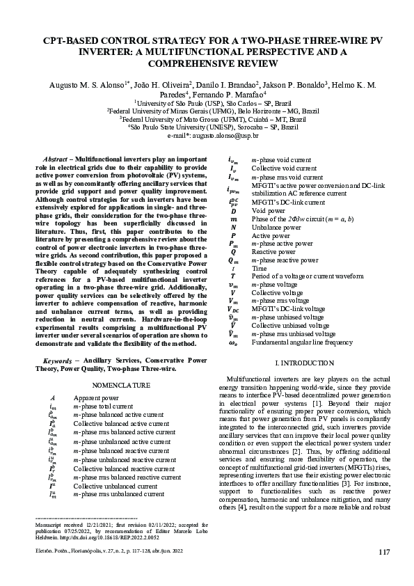 (PDF) CPT-Based Control Strategy for a Two-Phase Three-Wire PV Inverter ...