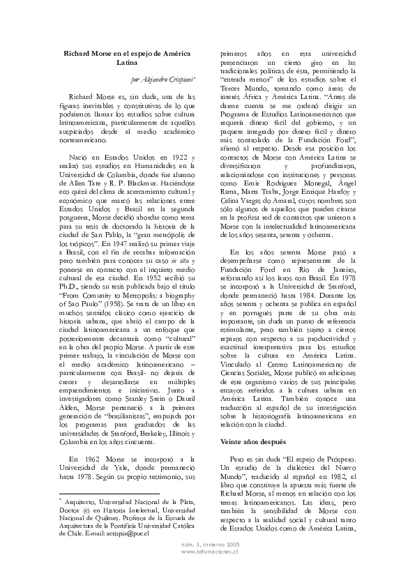 (PDF) Richard Morse en el espejo de América Latina