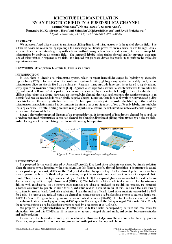 (PDF) Microtubule Manipulation by an Electric Field in a Fused Silica ...
