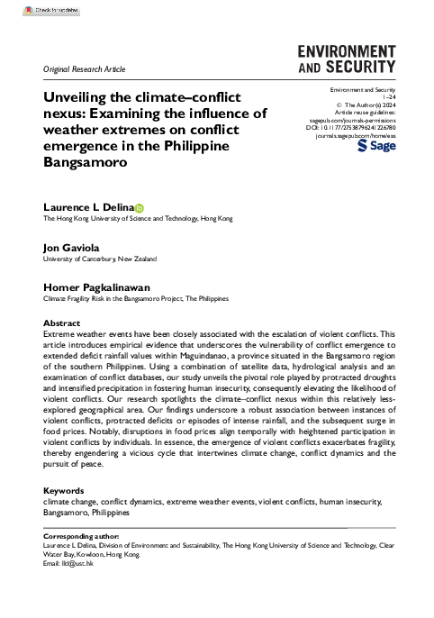 (PDF) Unveiling the climate-conflict nexus: Examining the influence of ...