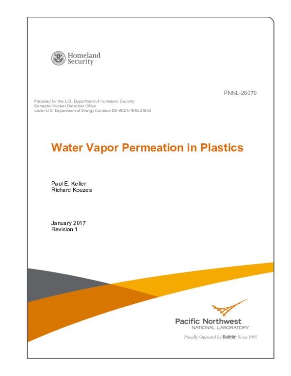 (PDF) Water Vapor Permeation in Plastics