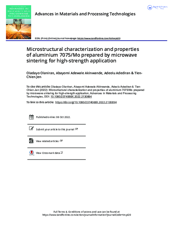 (PDF) Microstructural characterization and properties of aluminium 7075/Mo prepared by microwave ...
