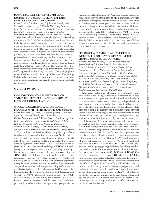 (PDF) Characterization of a Mouse Model of Inducible Frailty: The ...